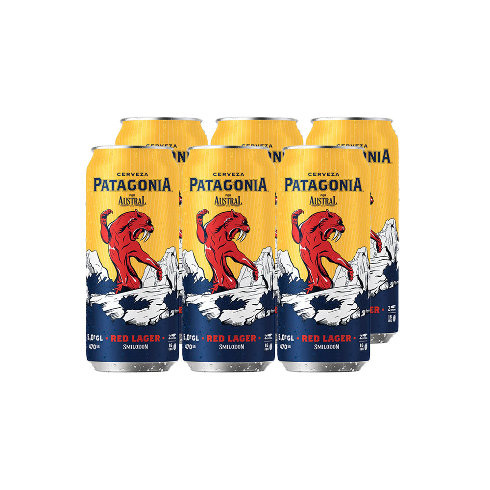 6x Cerveza Austral Patagonia Red Lager Lata 470cc – Tost Express